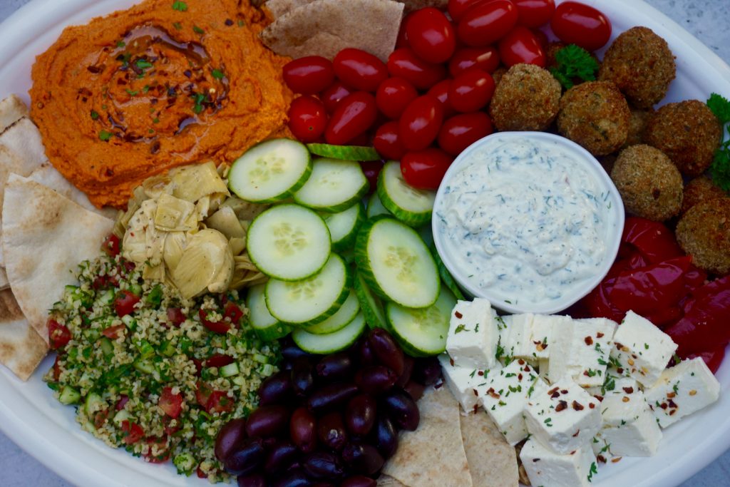 Mezze Platter is a vegetarian grazing platter of delicious food.