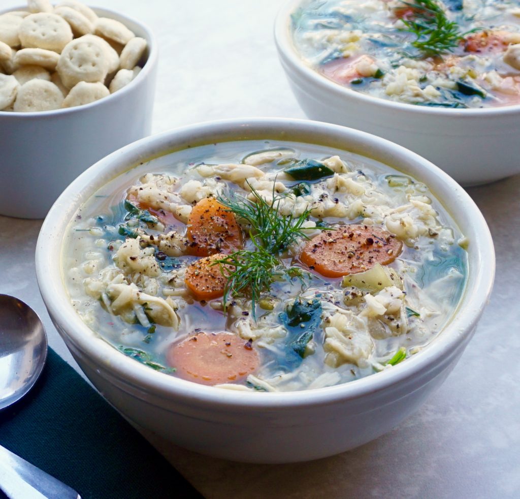 Chicken Brown Rice Soup is hearty, comforting and healthy