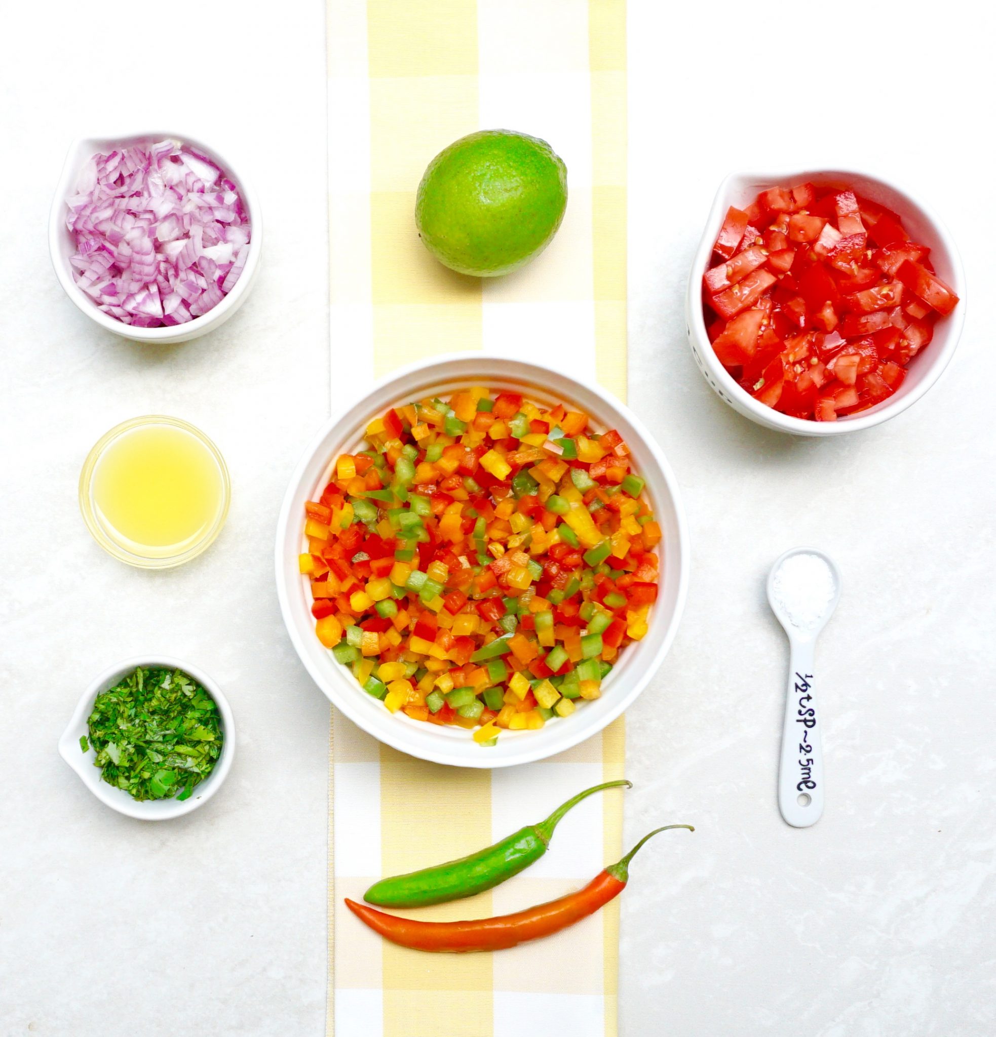 Easy Fresh Chunky Homemade Bell Pepper Salsa Recipe