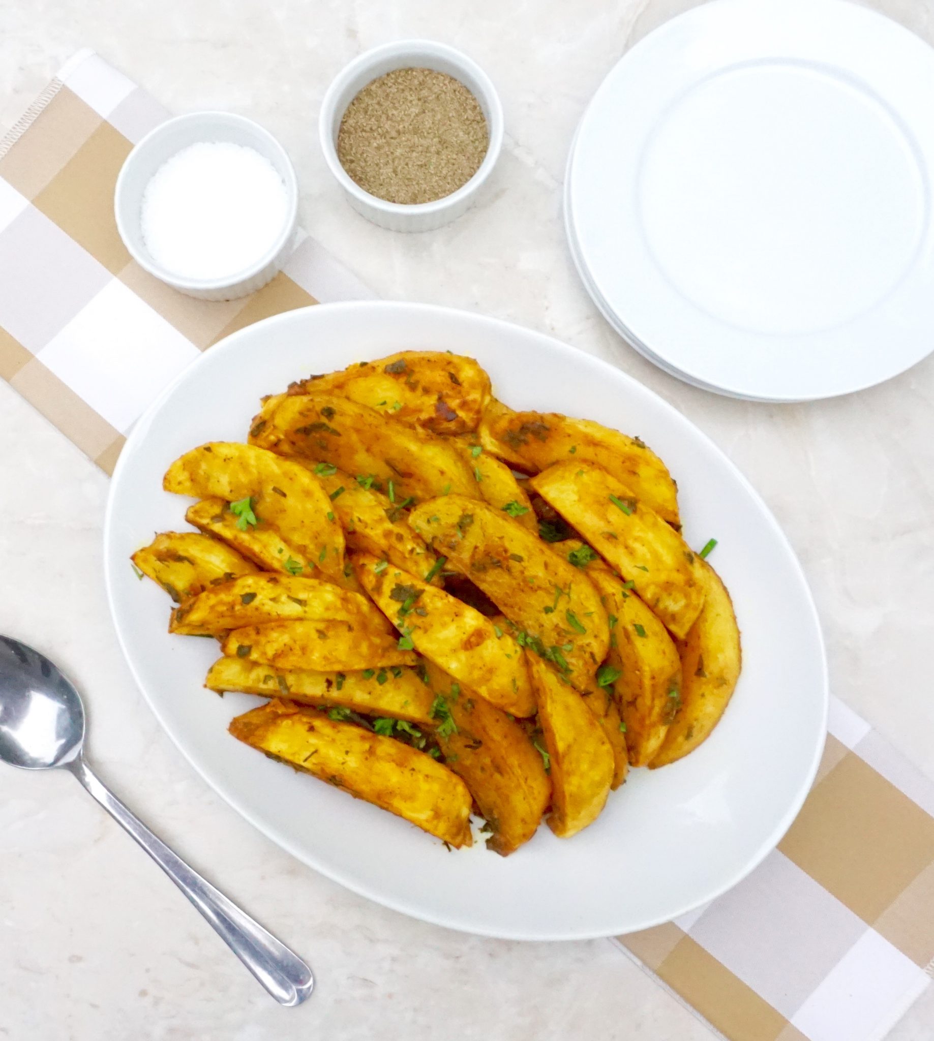 Herb Roasted Turmeric Potatoes – AnotherTablespoon