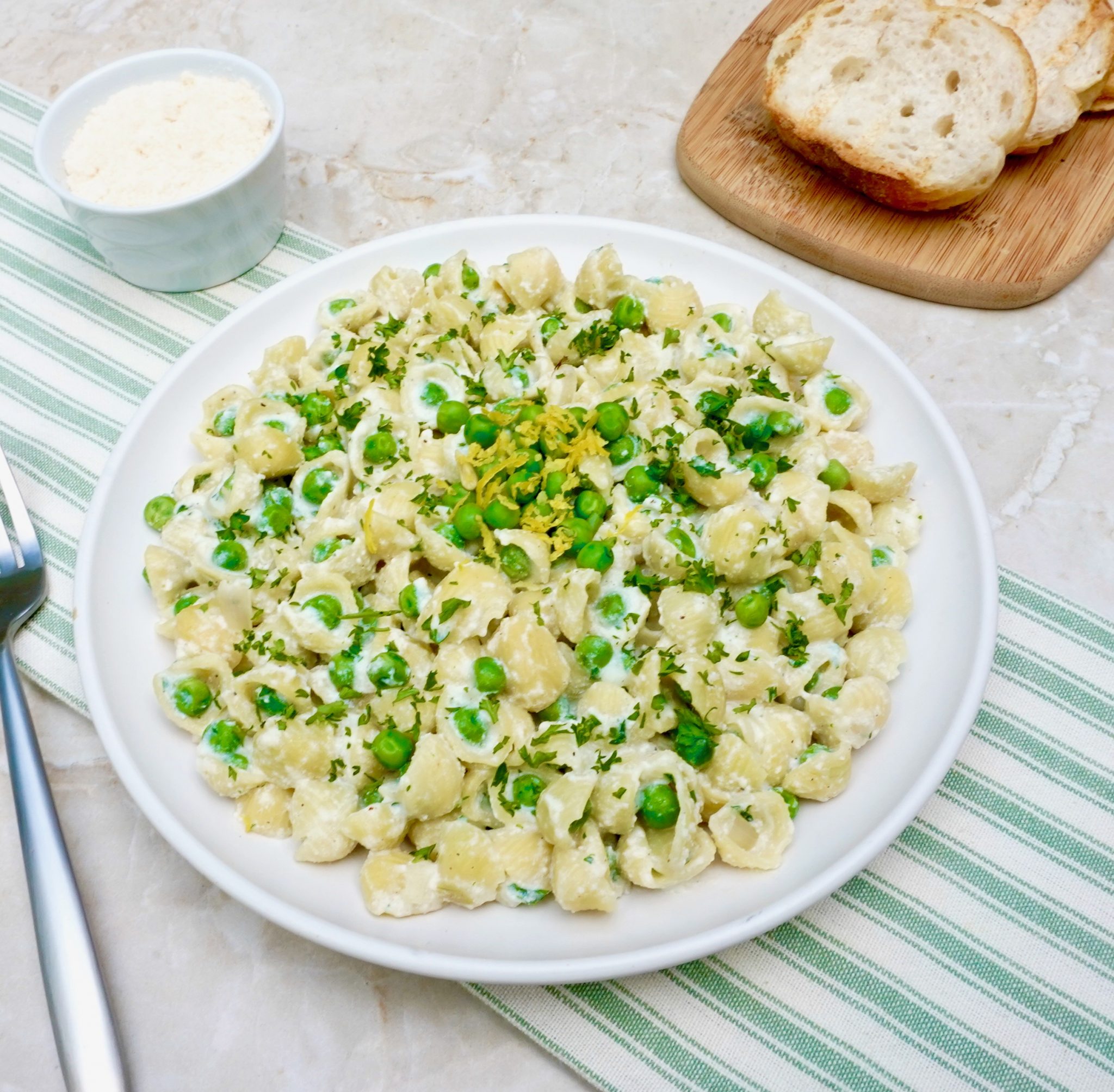 Creamy Pea Shell Pasta – AnotherTablespoon