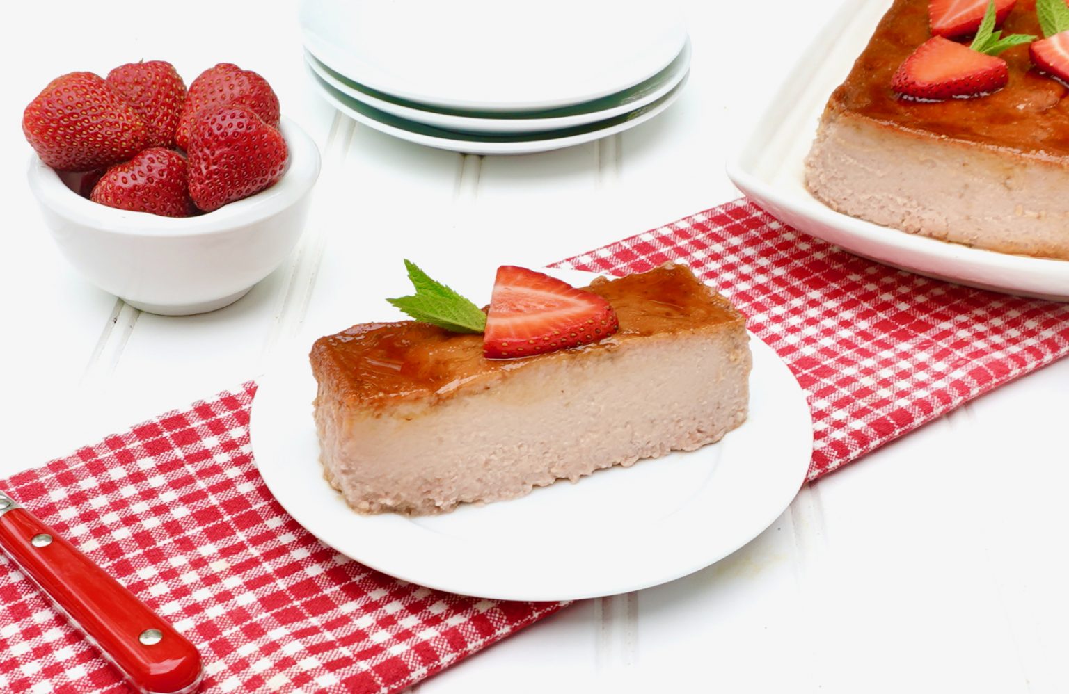 Strawberry Flan – AnotherTablespoon