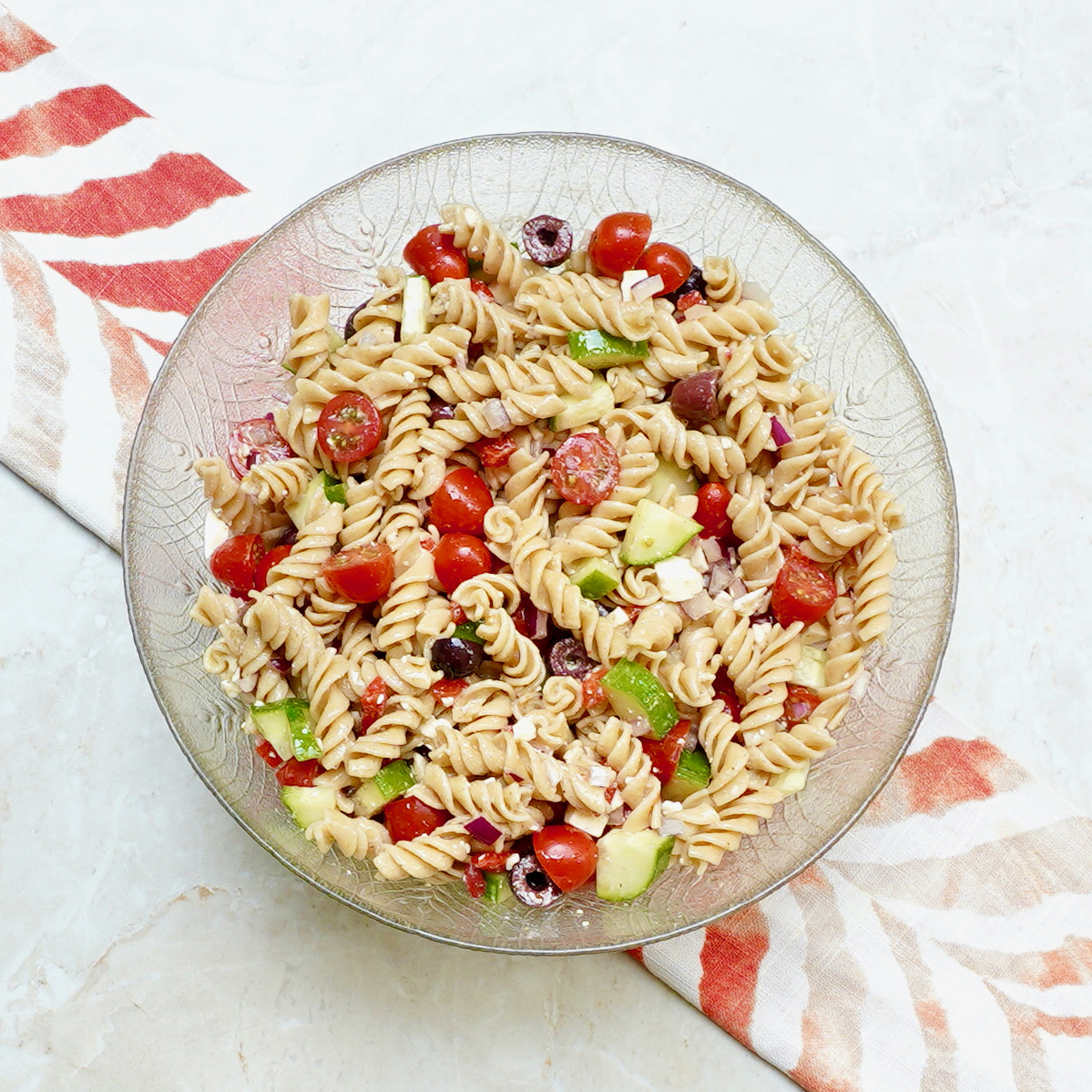 Easy to Make Greek Whole Wheat Pasta Salad Recipe Easy to Make Greek Whole Wheat Pasta Salad Recipe